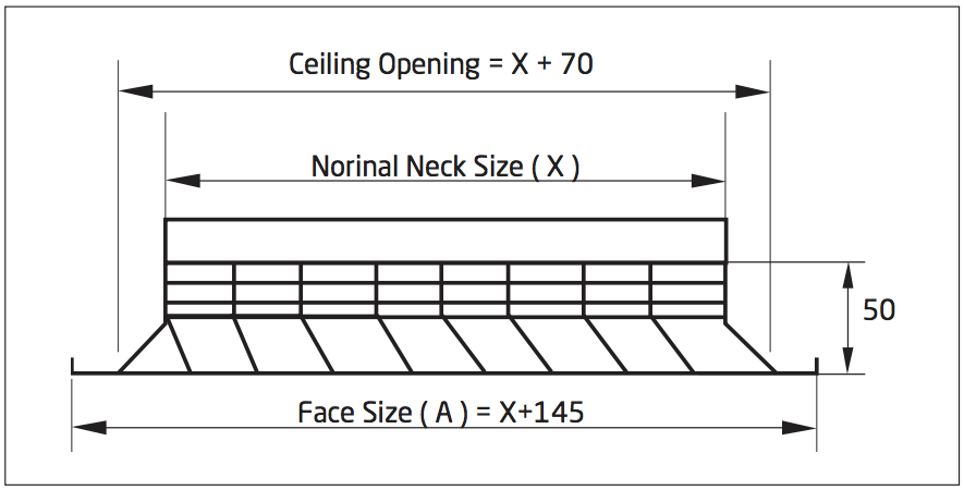 Lay-In 1 Way Diffuser | VENTECH
